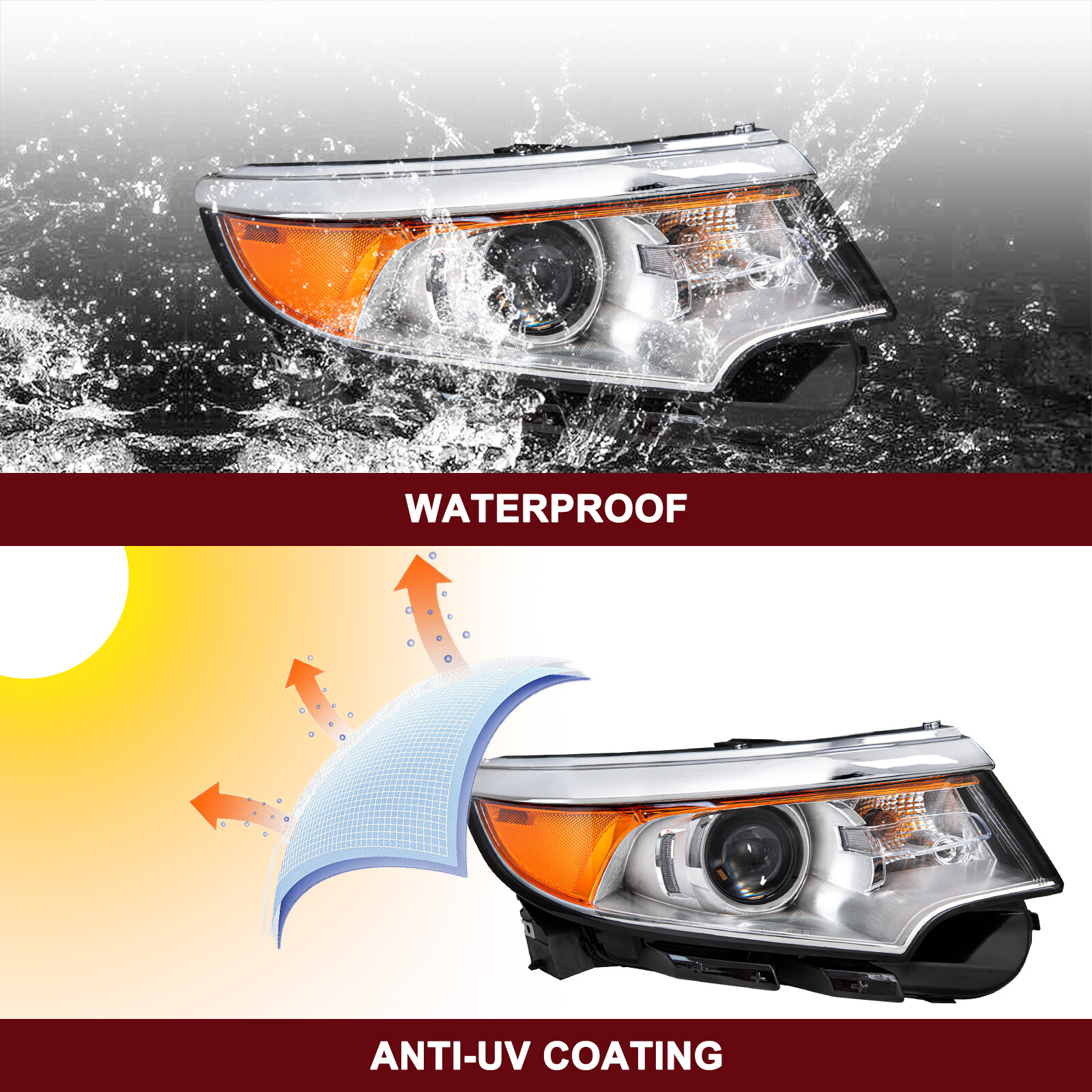 For 2011-2014 Ford Edge Headlights Replacement Pair Head Lamps Set | eBay