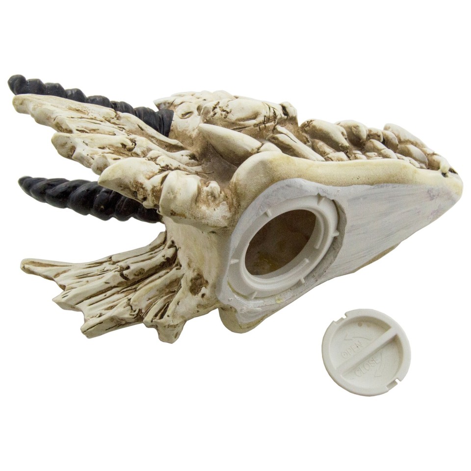 Snarling Magical Dragon Skull Creepy Coin Piggy Bank Polyresin Stash ...