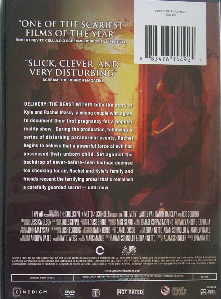 Delivery: The Beast Within (DVD, 2014) Danny Barclay, Laurel Vail | eBay