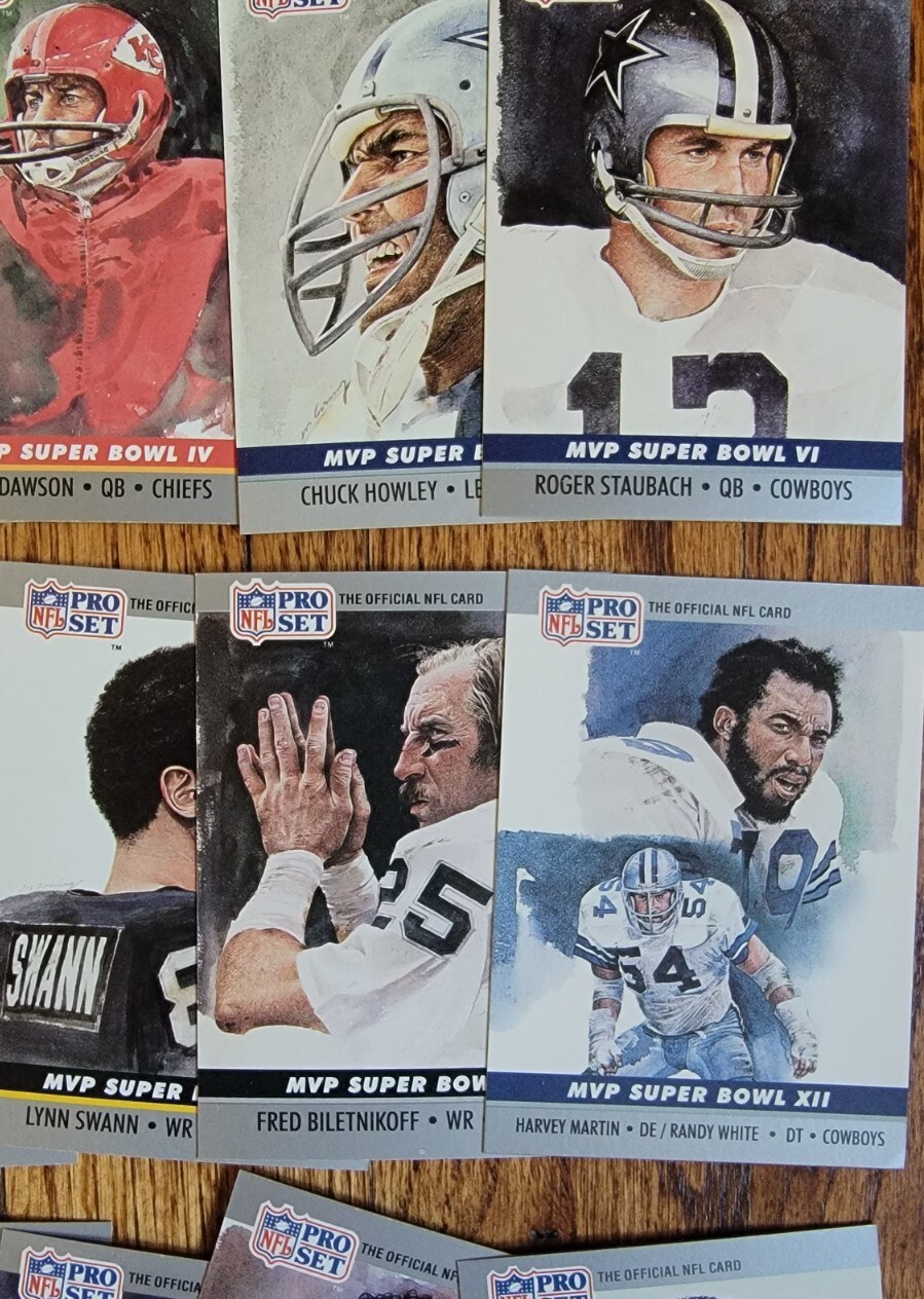 1990 Pro Set NFL Football Super Bowl MVP Inserts Complete 24 Cards NM ...