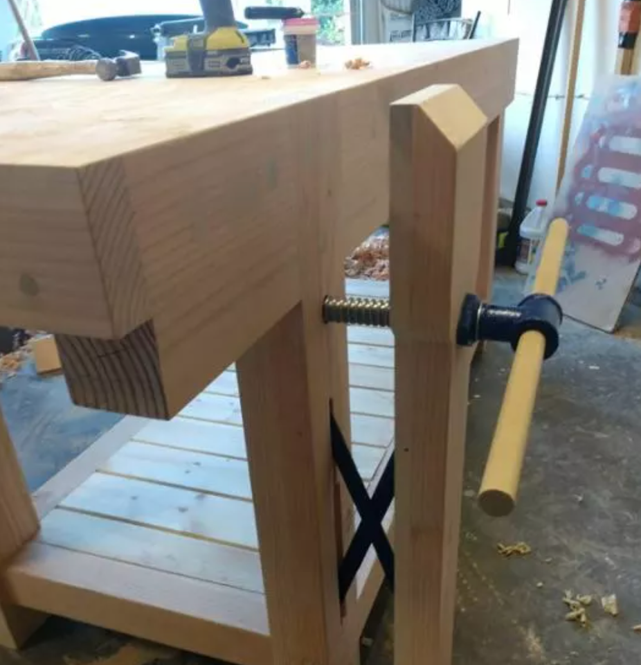 18" Woodworking Bench Screw Leg Vise Wood Holding Tool Workbench Press ...