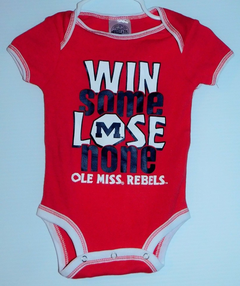Ole Miss Baby Bodysuit, Lose None 6-9 months jumpsuit Mississippi | eBay