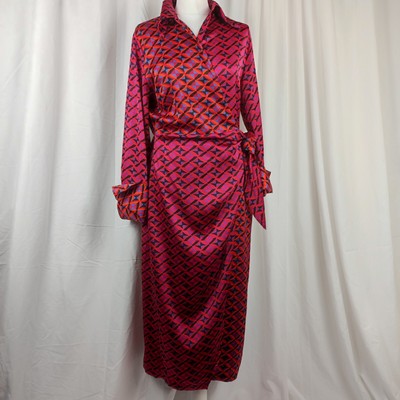 FW Bridge Womens Wrap Dress Size UK 12 Multi Print Multi Coloured Midi ...