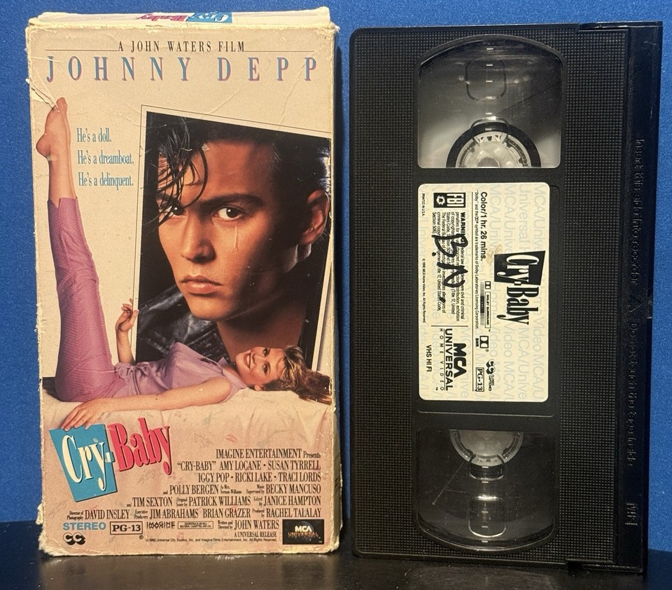 Cry Baby Musical VHS Tape Johnny Depp Cult Following HTF Vtg OOP Video ...