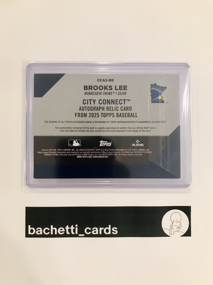 2025 Topps City Connect Orange Rookie Patch Auto Brooks Lee #CCA2-BE SN ...