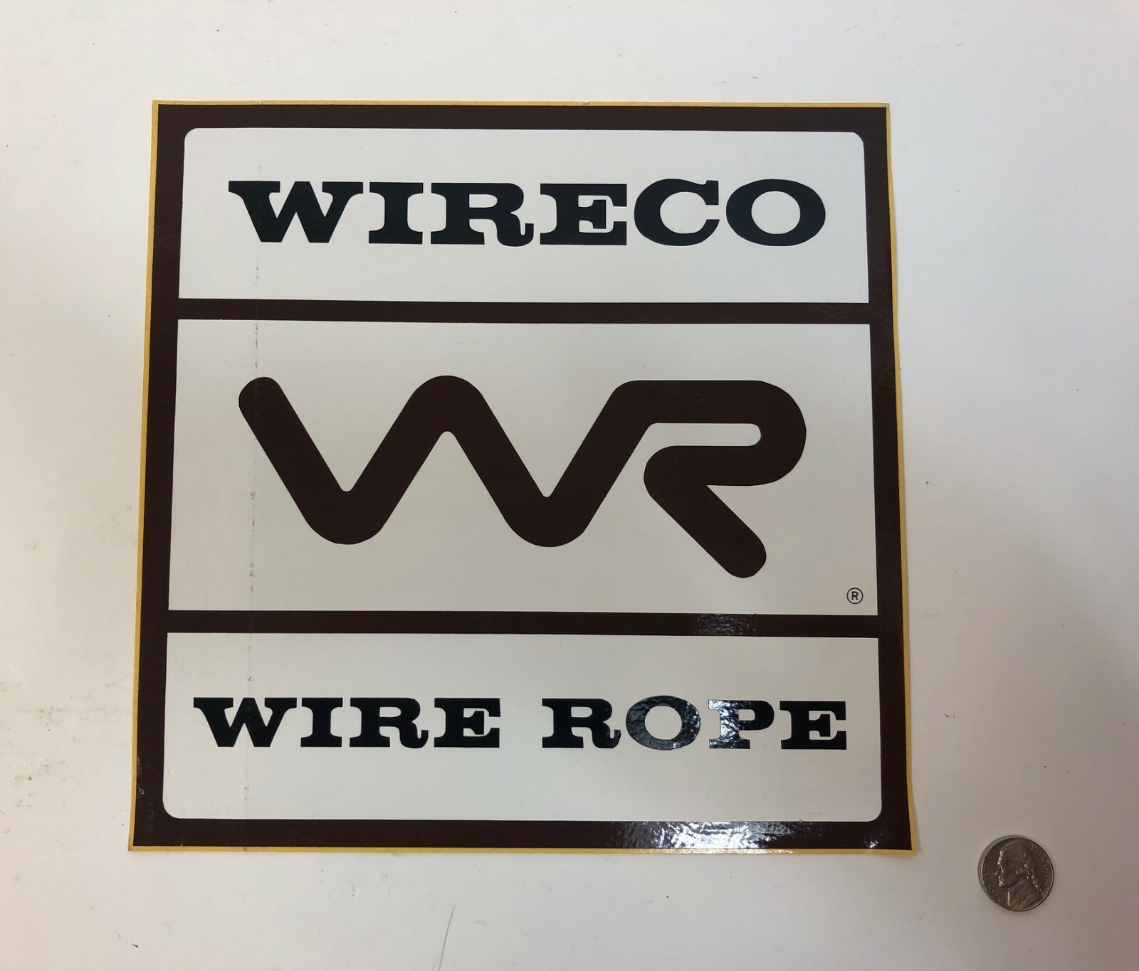 Large Vintage Wireco 1970's Wire Rope Vinyl Decal 9" x 9" Oilfield Oil ...