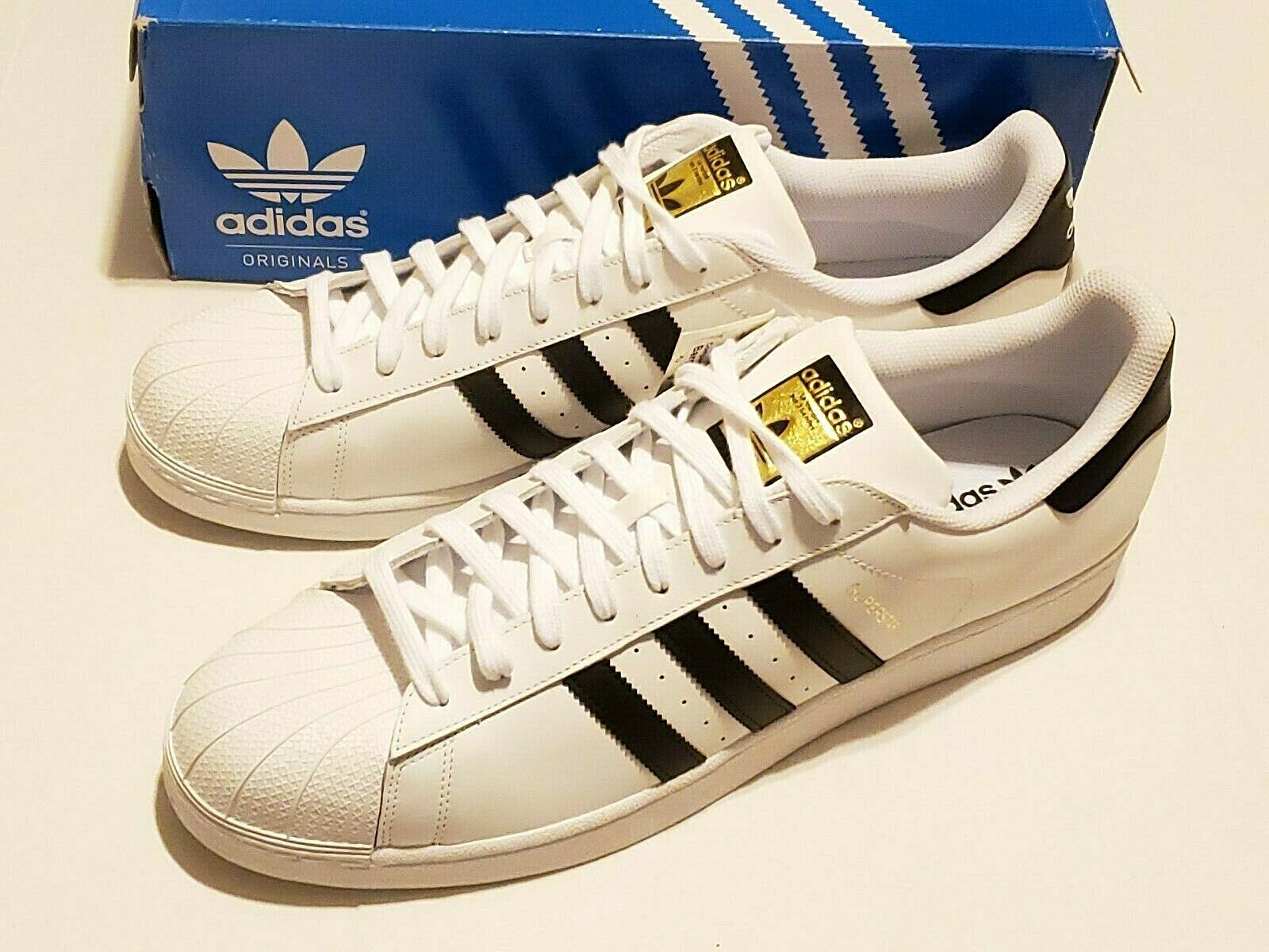 Adidas Superstar Shell Toe Leather Low Top Lace, White Core Black, Men ...