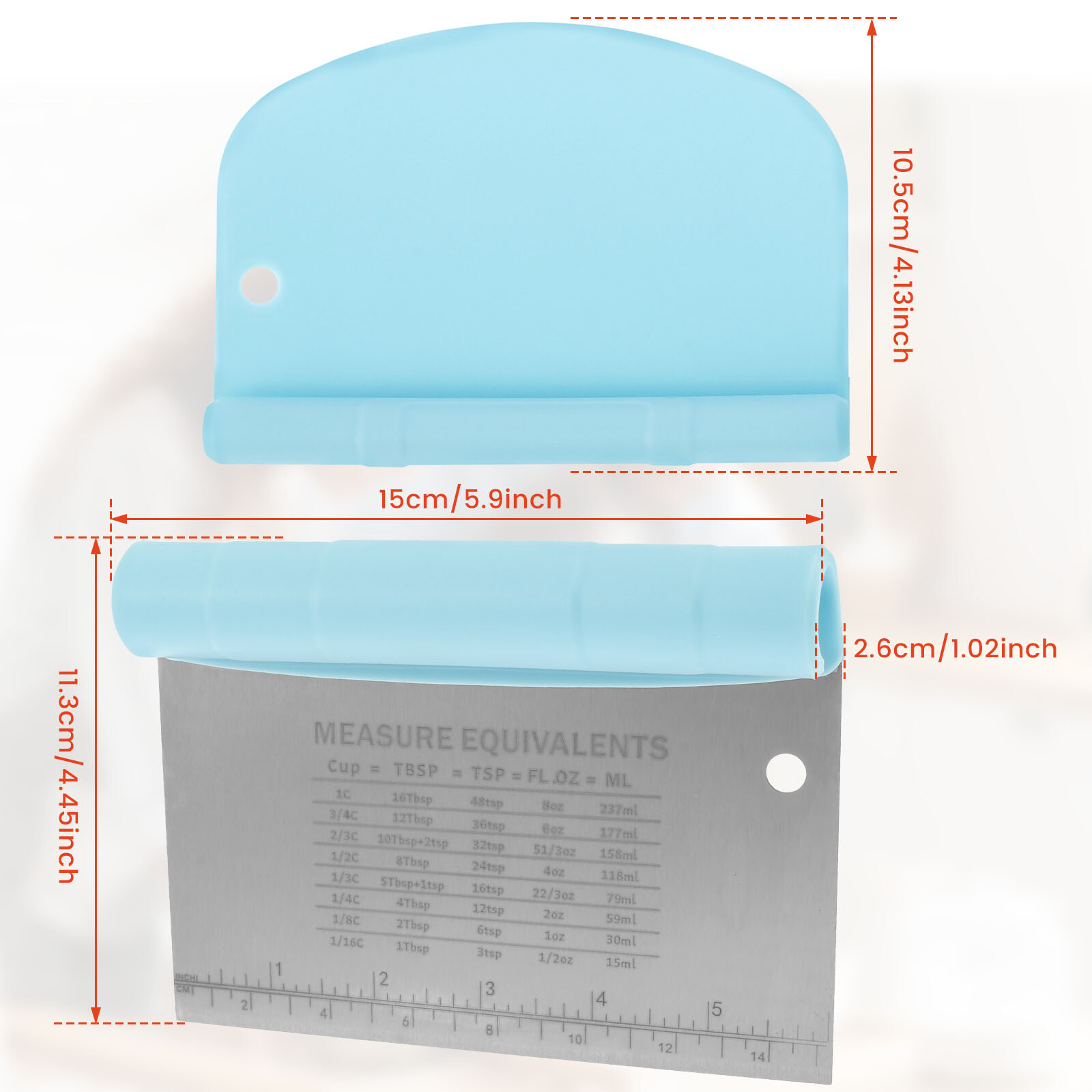 Dough Cutter Stainless Steel Pastry Scraper with Anti-Slip Handle 2 in ...