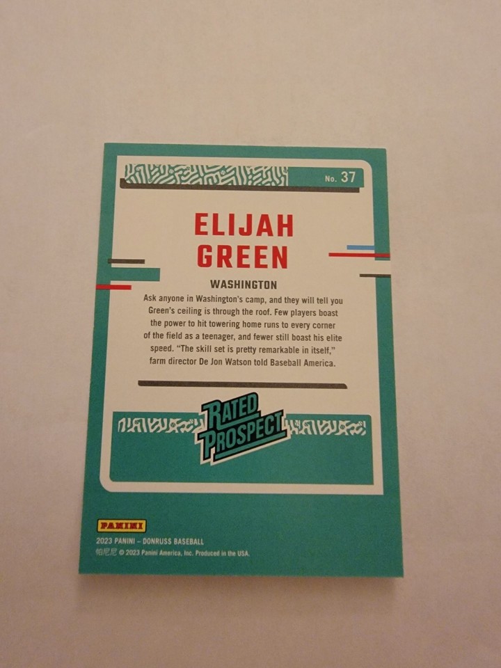 2023 Donruss ELIJAH GREEN Rated Prospect ONE HUNDRED EMOJI #'d 100/100 ...