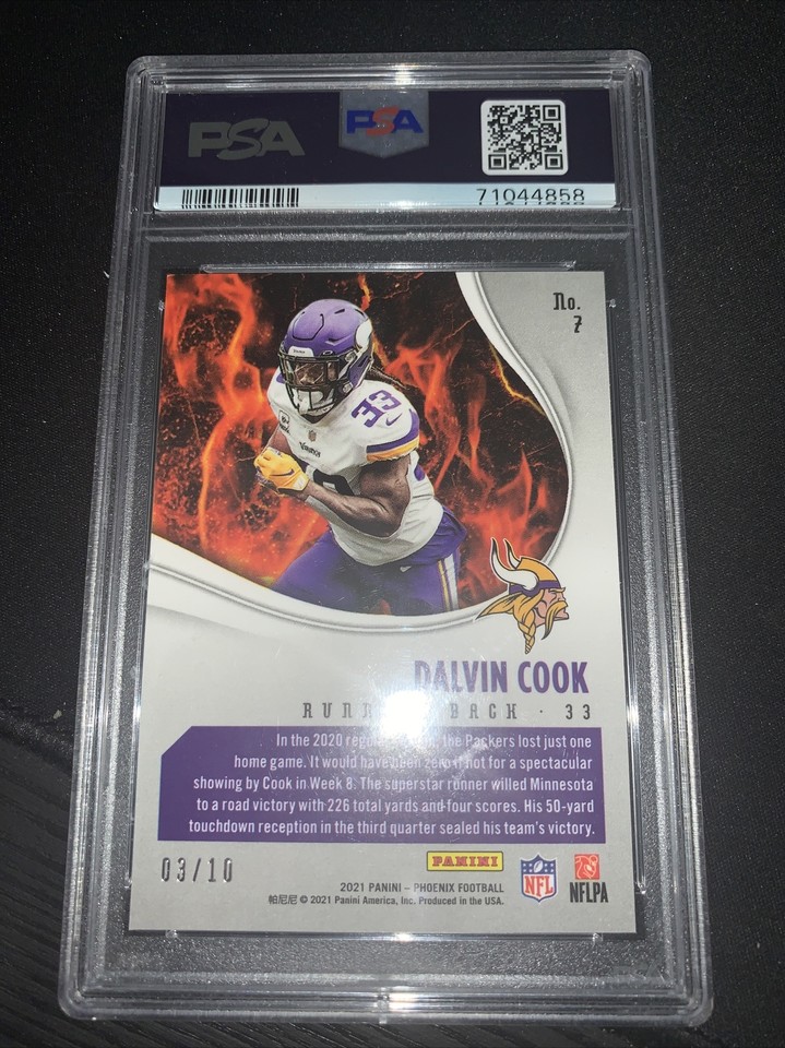 2021 Phoenix Dalvin Cook Heat Wave Black Parallel SSP /10 Graded PSA 9 ...