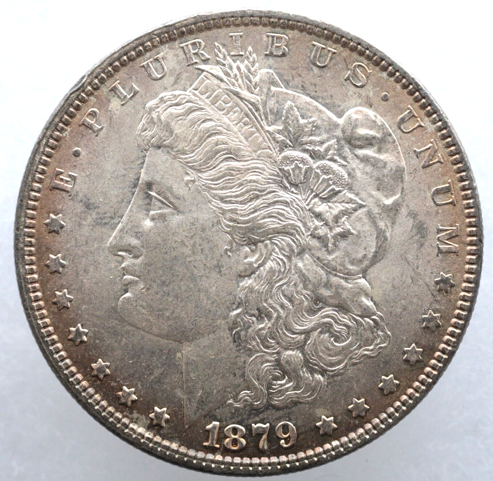 KAPPYSCOINS G5733 1879 NICE CH BU PLUS SOME TONE MORGAN SILVER DOLLAR ...