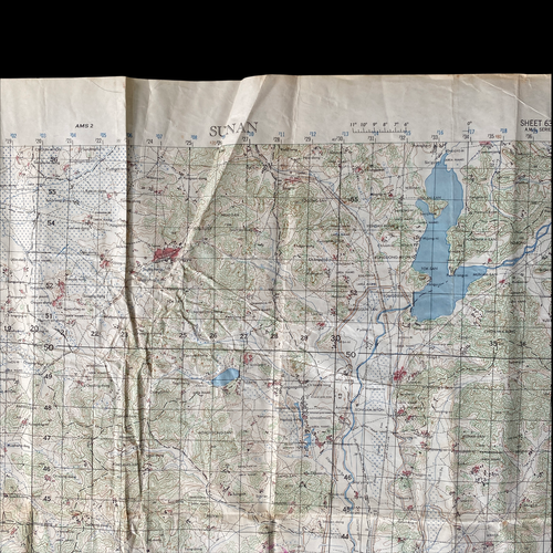 RARE 674th Airborne Field Artillery Battalion Target Map SUNAN Korean ...