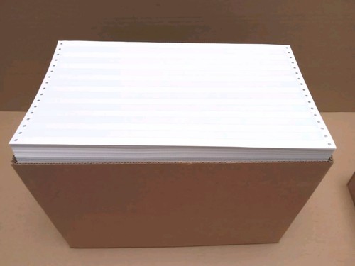 Continuous Computer Paper 14 7/8x8-1/2 1/2"Green Bar 20lb 2600/Case ...