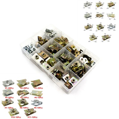 150 x Metal U-Type Clips Car Body Panel Fender Bumper Leaf Board Fixed ...