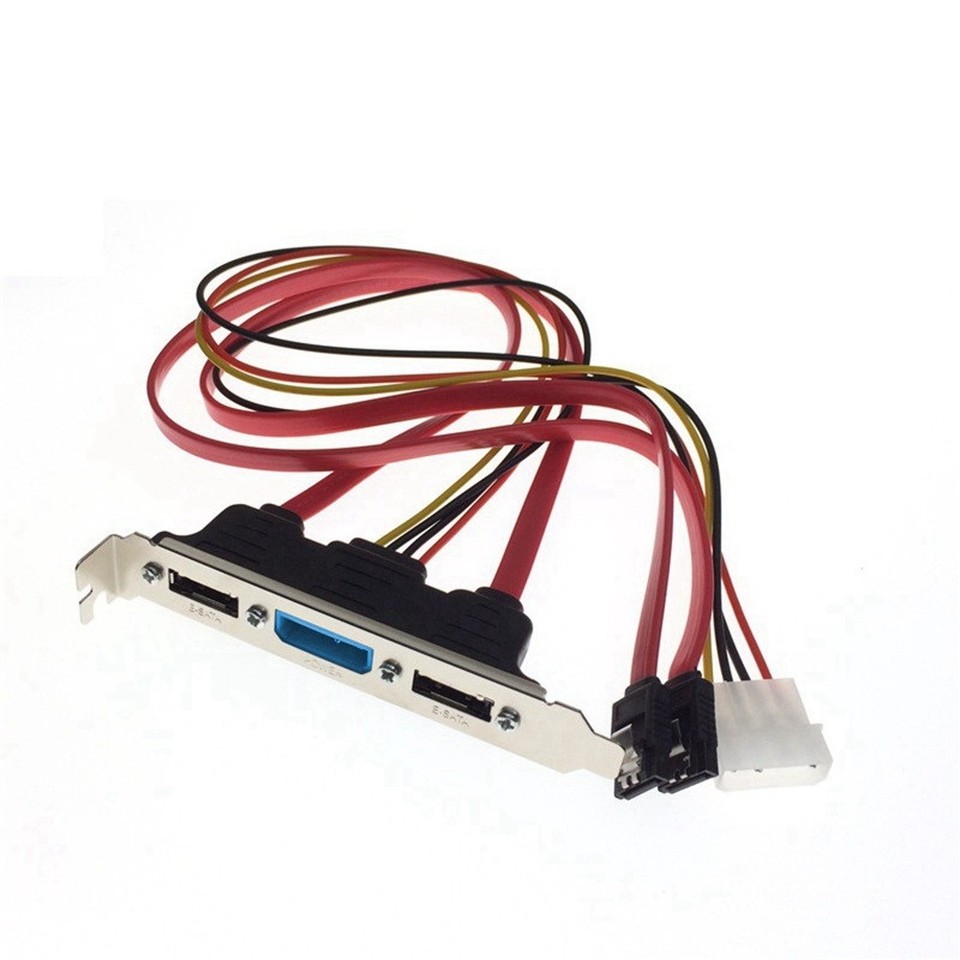 PC DIY SATA to ESATA and 4Pin IDE Molex PCI Bracket Slot Cable Full ...