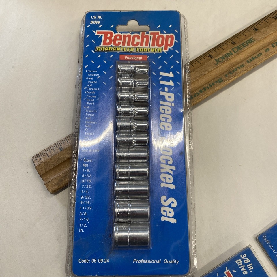 Rare NEW-NIP KMart Benchtop 11pc SAE SOCKET SET 1/4 IN. DRIVE, w ...