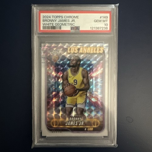 2024 Chrome - Bronny James Jr #149 White Geometric - #7/10 - PSA 10 ...