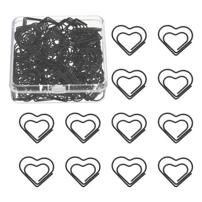 100 Pcs Heart Shape Paper Clip, Metal Paper Clip, Plastic Coating ...