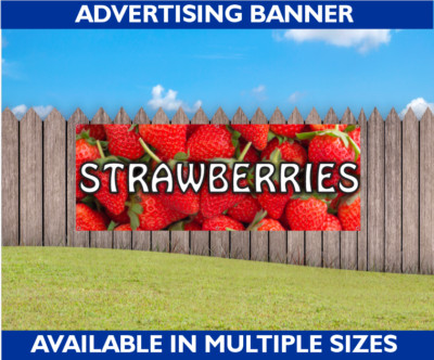 FRESH STRAWBERRIES Advertising Banner | eBay
