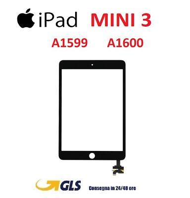 VETRO TOUCH SCREEN APPLE IPAD MINI 3 GEN A1599 A1600 SCHERMO BIANCO O NERO | eBay