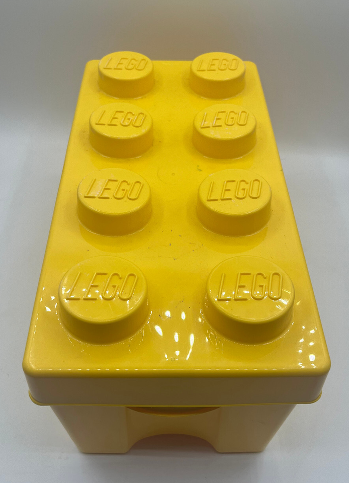LEGO Storage Brick Case 8 Stud Large Yellow Container Plastic Bin Box ...
