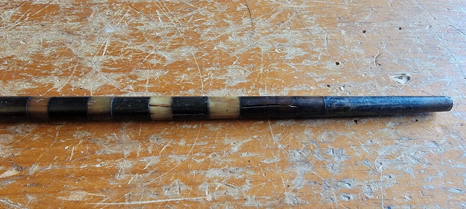Vintage Antique Stacked Horn Walking Stick Cane steel rod core 34 1/2 ...