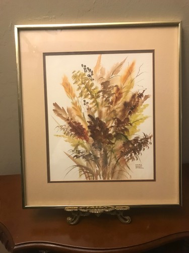 Dora Reed Evans Original Florial Watercolor- Titled Amber Weeds | eBay