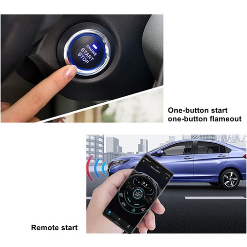 Car Keyless Entry Engine Start System Push Button/Phone Remote Start ...
