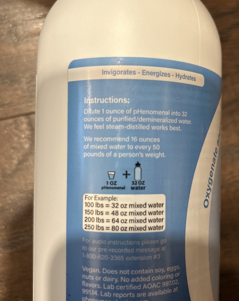pHenomenal Alkaline Water Concentrate 1gallon, Makes 32gallons Of 11pH ...