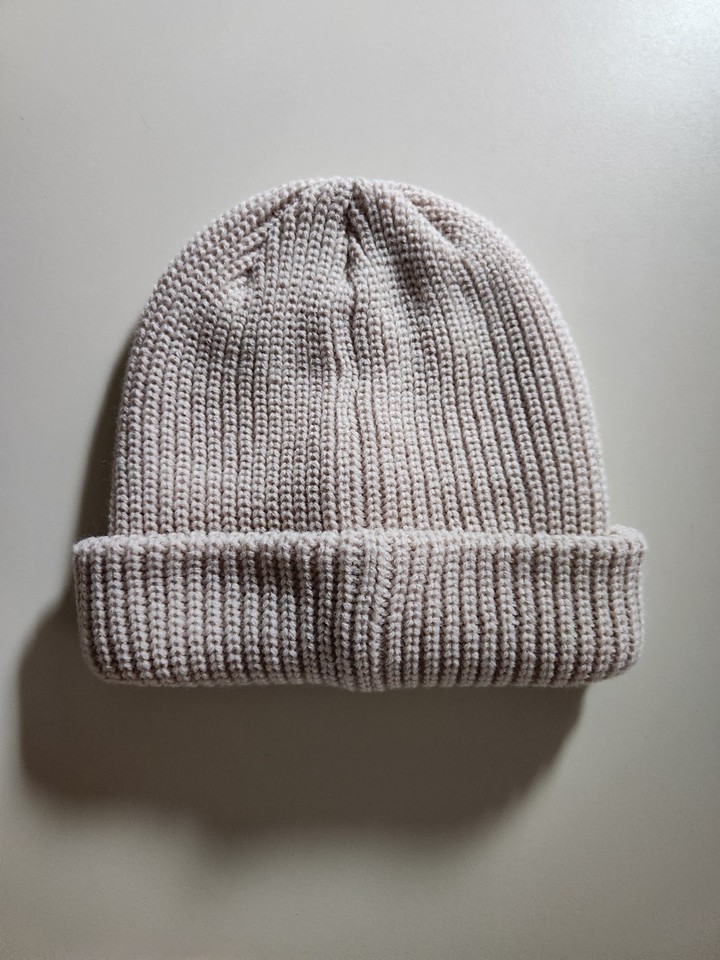 Levi's Thick Cream Ribbed Crop Beanie Hat 193671638952| eBay