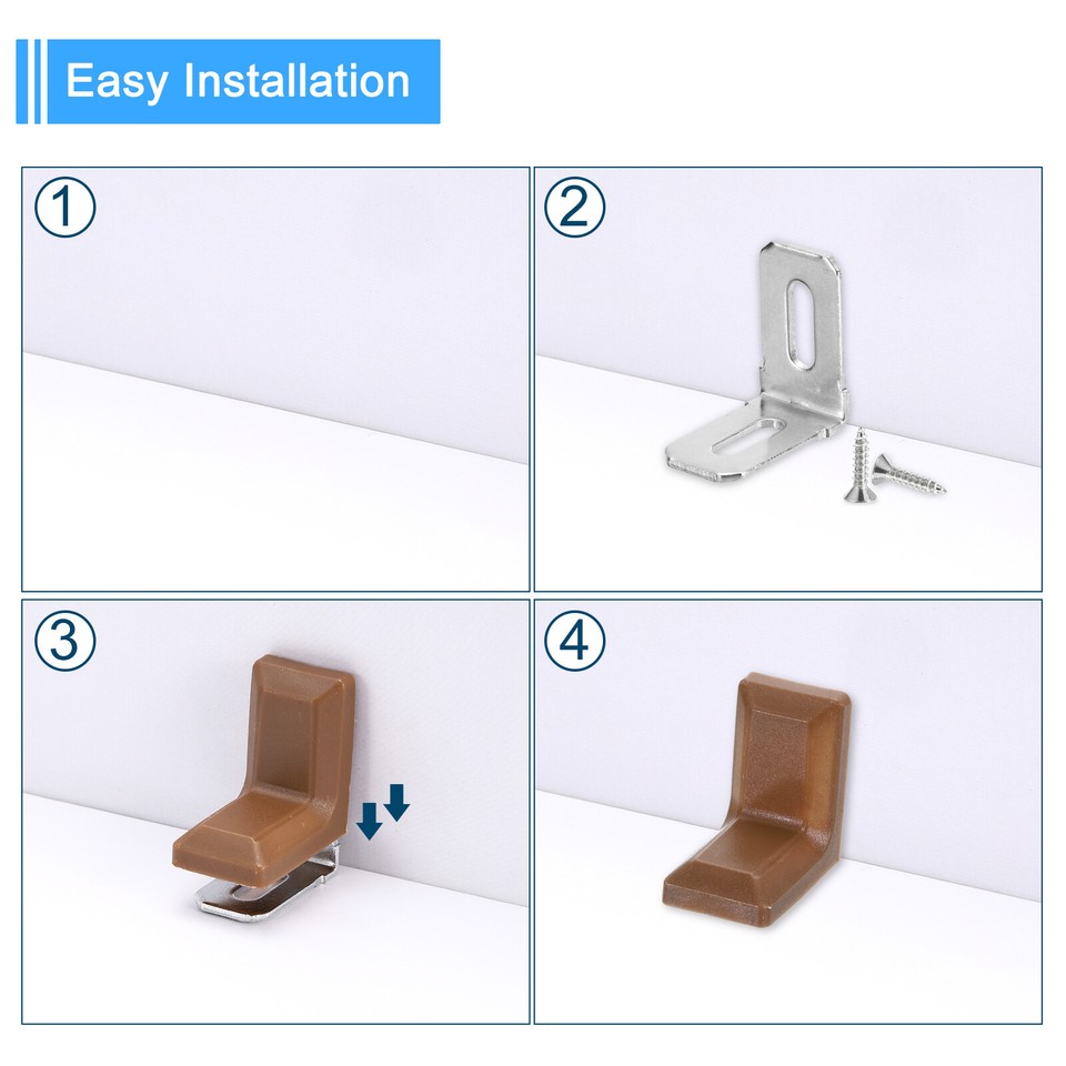80pcs Metal Plastic L Shaped Angle Bracket, 28x28x17mm with Screws(Grey ...