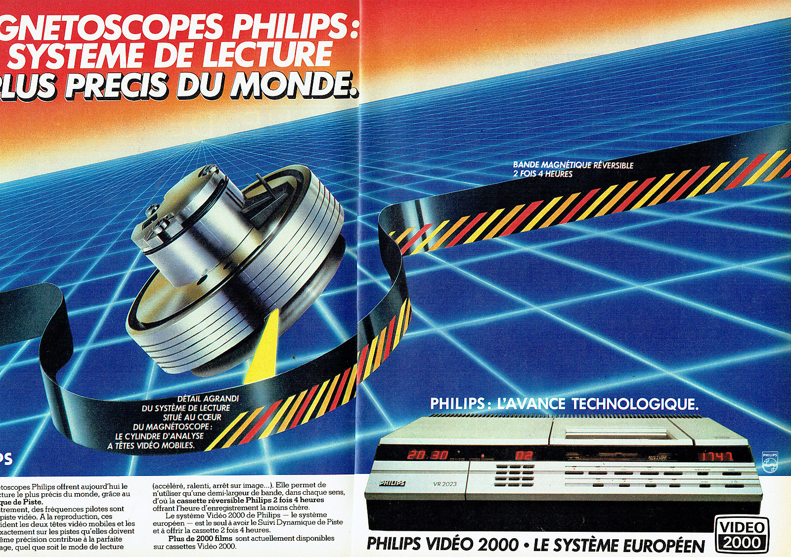 Publicité Advertising 097 1983 Philips Video 2000 (2p) bande ...