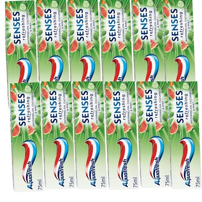 Aquafresh Senses Teeth Watermelon, Cucumber & Mint - 75ml X 12 | eBay UK