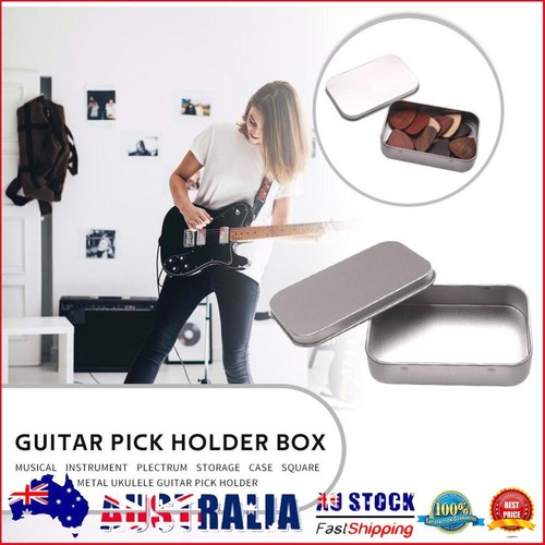 Musical Instrument Plectrum Storage Case Square Metal Ukulele Guitar ...
