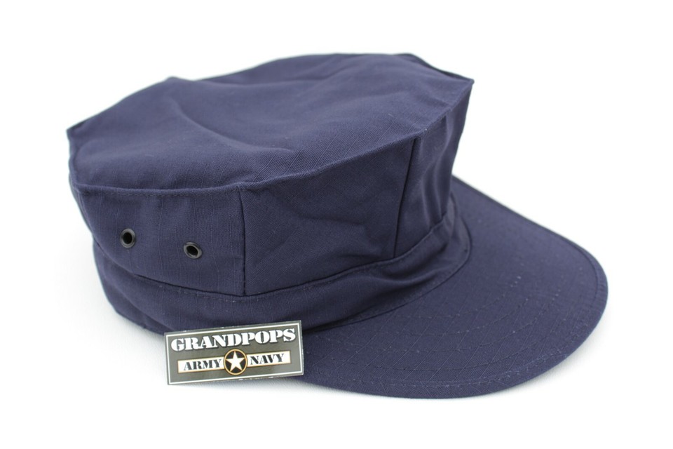 USMC NAVY BLUE RIPSTOP CAP 8 POINT 2 PLY TOP STITCH NO EGA | eBay