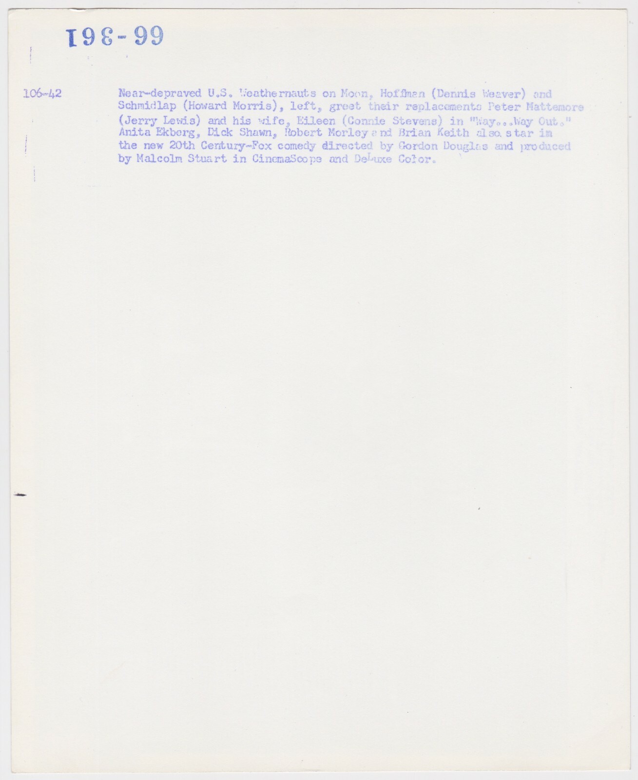 JERRY LEWIS WAY WAY OUT 1966 ORIGINAL 20TH CENTURY FOX MOVIE STILL 8X10 ...