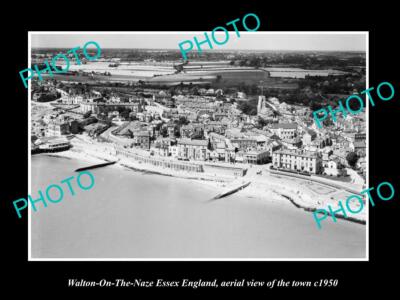 OLD LARGE HISTORIC PHOTO OF WALTON ON THE NAZE ENGLAND TOWN AERIAL VIEW ...
