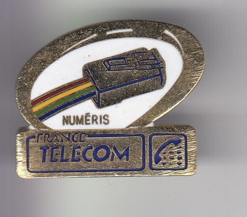 RARE PIN'S PINS.. PTT LA POSTE FRANCE TELECOM NUMERIS FIBER RAINBOW GM ...
