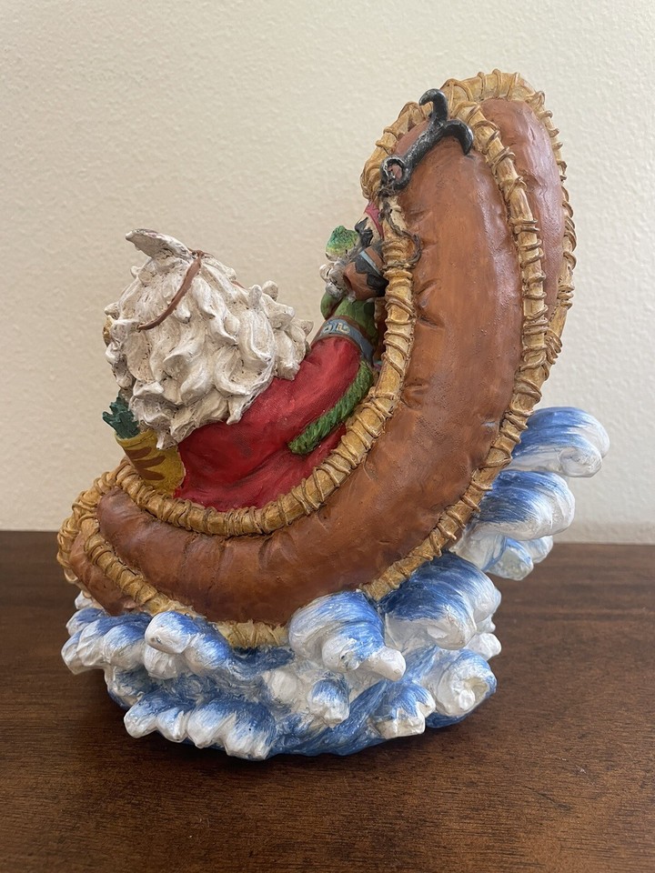 Seaside Santa Figurine RARE Ocean Waves Santa In A Canoe | eBay