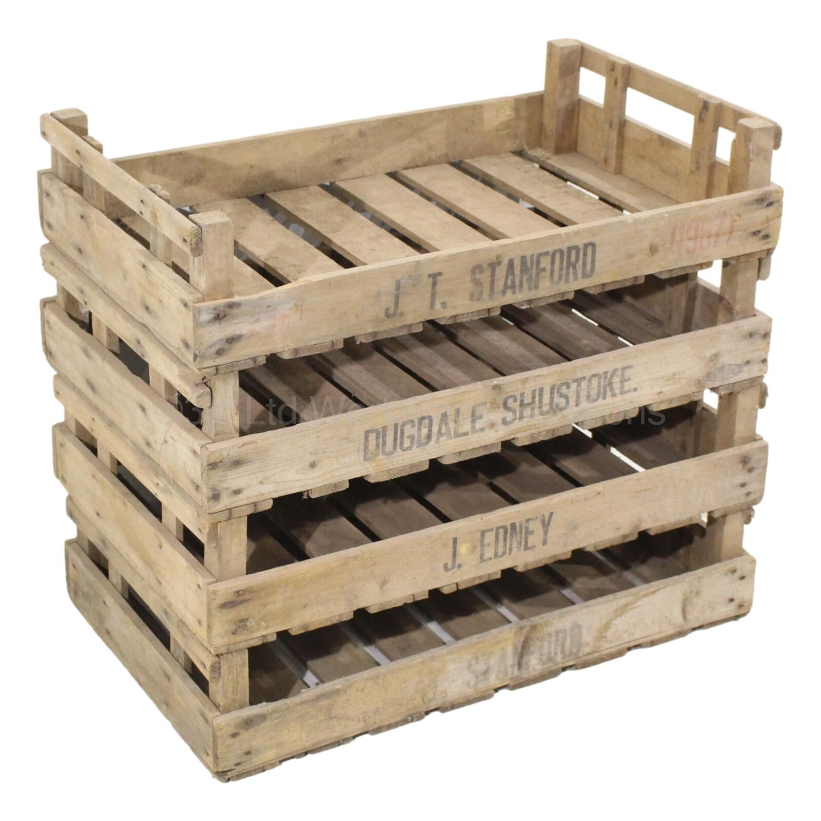 Vintage Wooden Potato Chitting Trays Wood Vegetable Storage Box 4 Pack ...