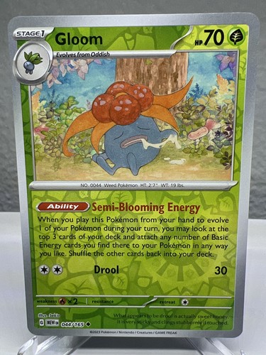 Reverse Holo Gloom 044/165 Uncommon Scarlet and Violet 151 Pokemon TCG ...