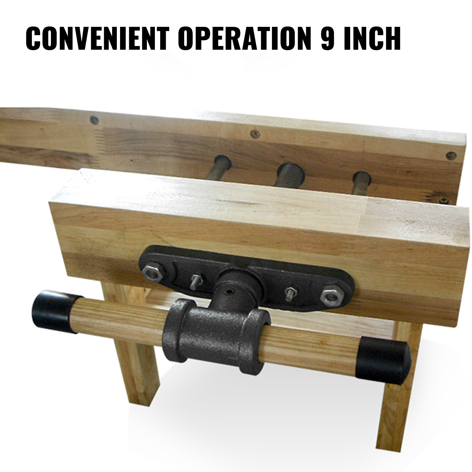 VEVOR 9" Woodworking Vise Bench Front Vise Cast Iron 300mm Chrome ...