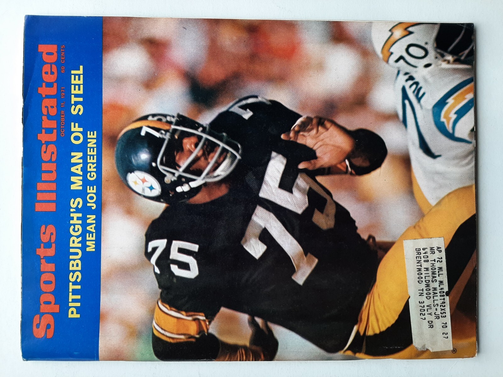 1971 PITTSBURGH STEELERS MAN OF STEEL - JOE GREENE Sports Illustrated ...