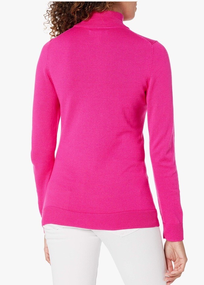 Amazon Essentials L Classic Long Sleeve Turtleneck Sweater Bright Pink ...