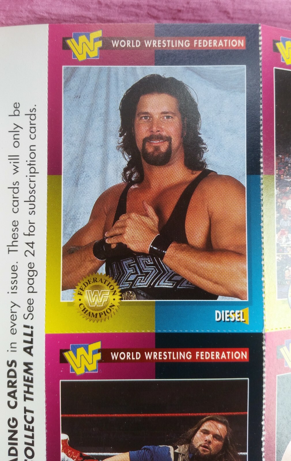 1995 WWF Wrestling Magazine Trade Cards Uncut sheet Rare Diesel #1 ...