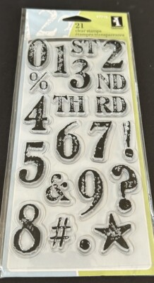New Inkadinkado LARGE NUMBERS Clear Stamp Set 21 Stamps | eBay