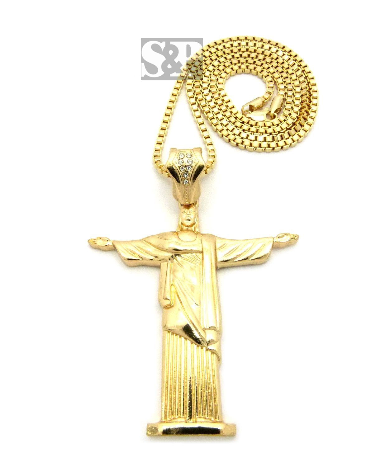 Hip Hop Rapper Style Jesus Christ Body Cross Pendant w/ 30" Box Chain ...