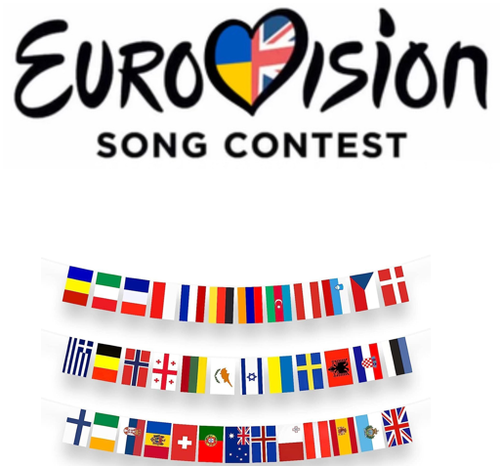 1 To 10 Packs 15 Metre All 37 Nations Eurovision 2023 Fabric Flags ...