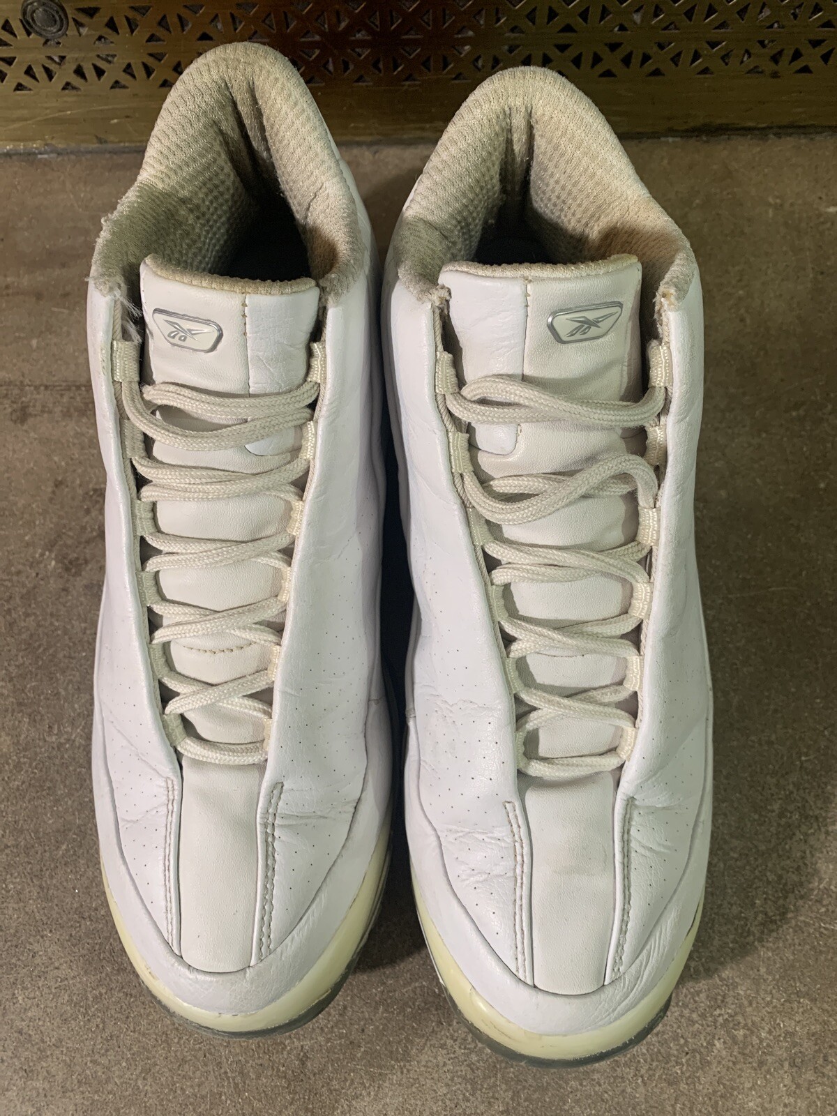 REEBOK X BEAM FRANCHISE White Silver 2002 Vintage STEVE FRANCIS Mens ...