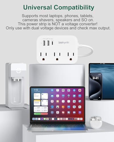 European Travel Plug Adapter, US to UK Europe Power Strip for EU/UK/US ...